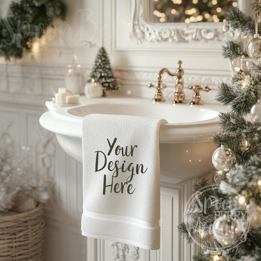 Towel Mockup, Blank White Mock Up, Stock Photo Vinyl Decal Sublimation ...