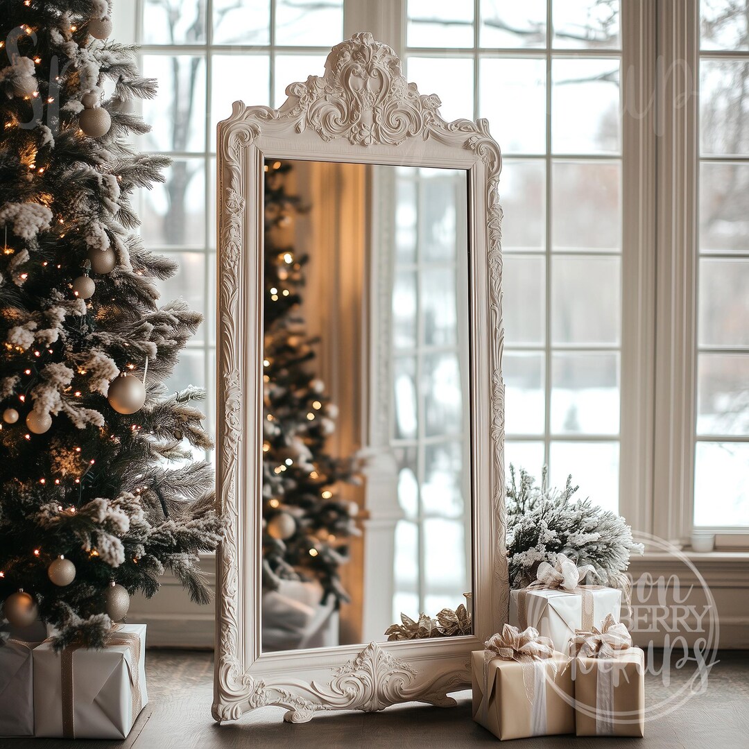 Mirror Mockup, Blank White Mirror Mock Up, Christmas Mirror, Antique ...