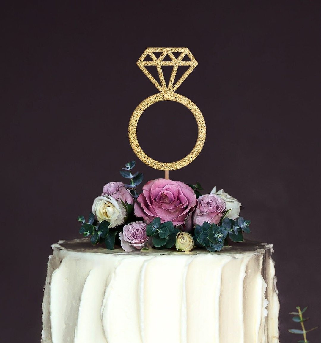 Diamond Ring Cake Topper Custom Double Sided Premium - Etsy
