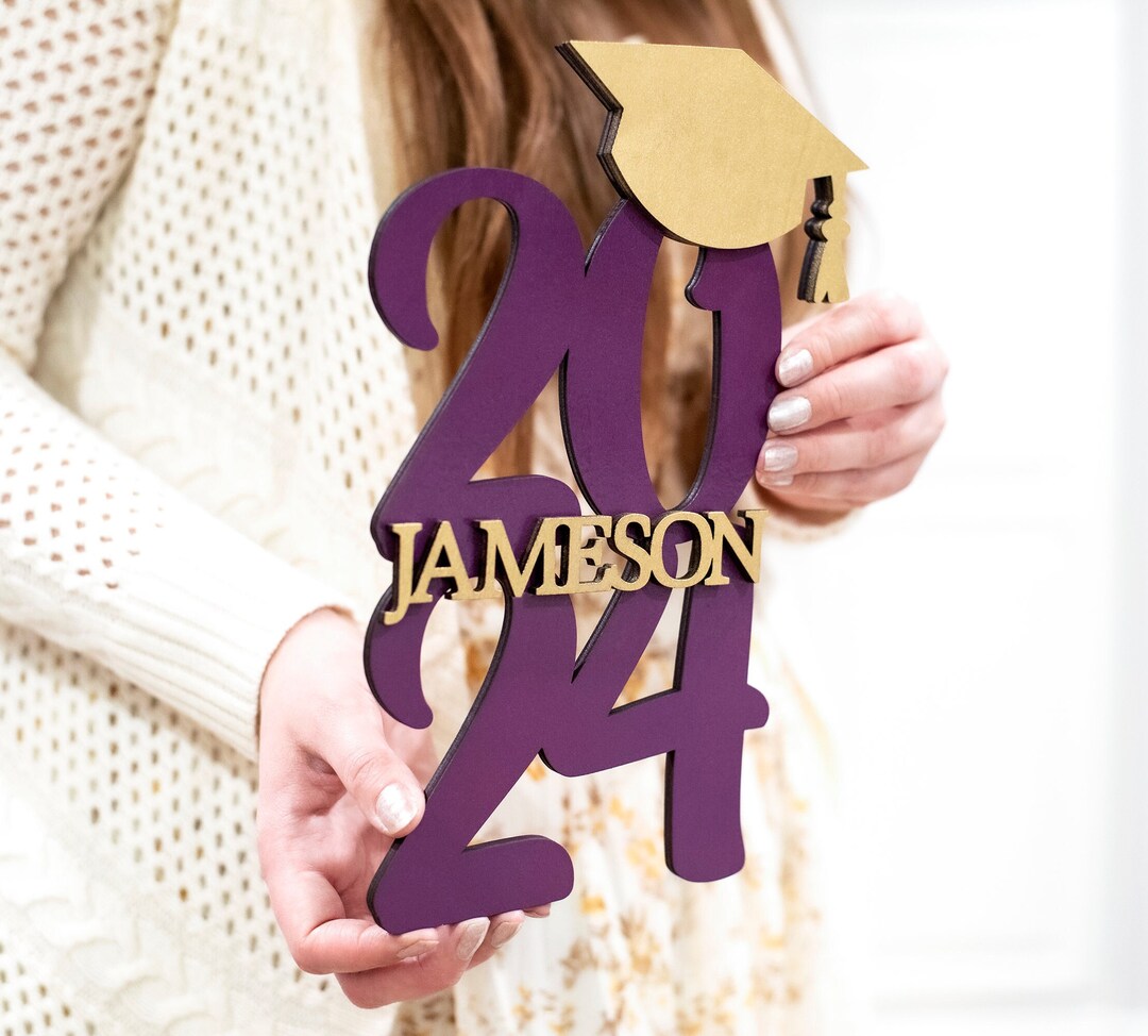 Graduation 2024 Wood Sign, Custom Name School Initials, Grad Party ...
