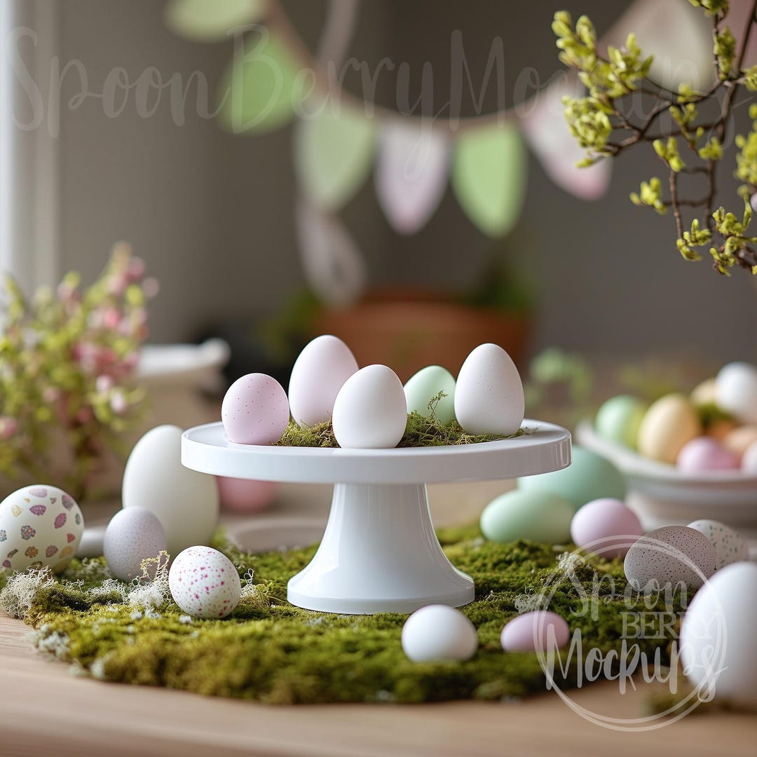 Easter Cake Stand Mockup, Product Backdrop, Insert Your Item Background ...