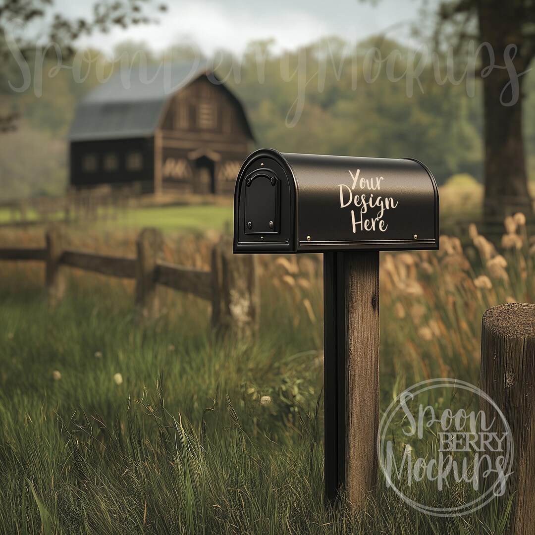 Mailbox Mockup, Black Blank Mail Mock Up, Instant Digital Download ...