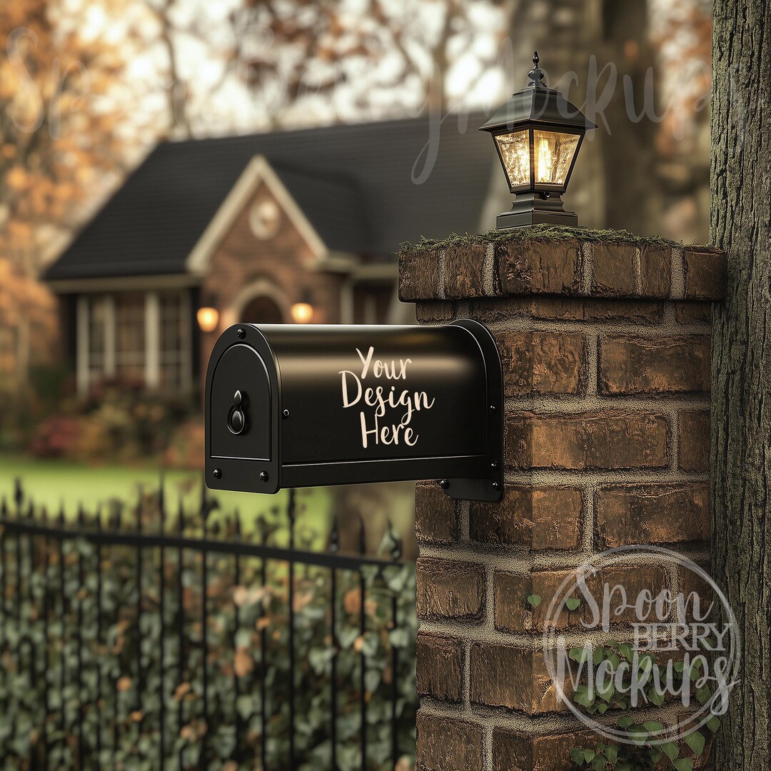 Mailbox Mockup, Black Blank Mail Mock Up, Instant Digital Download ...