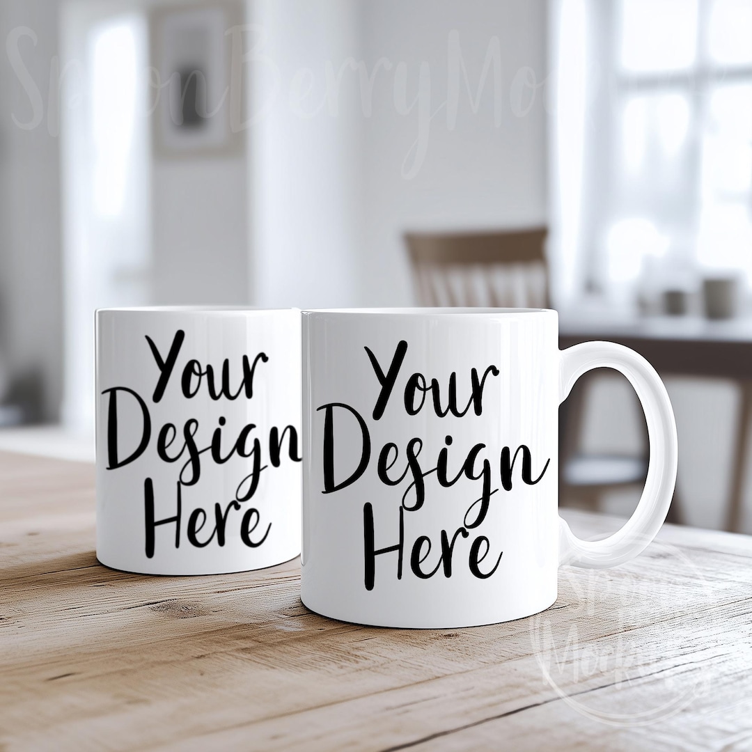 Mug Mockup, Design Display Sell Photo, Blank White Coffee Mug Mockup ...