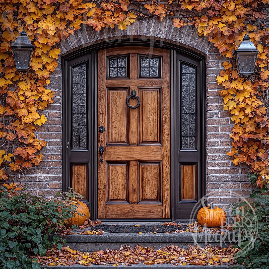 Door Mockup, Blank Front Entrance Mock Up, Vinyl Decal Sticker Design ...
