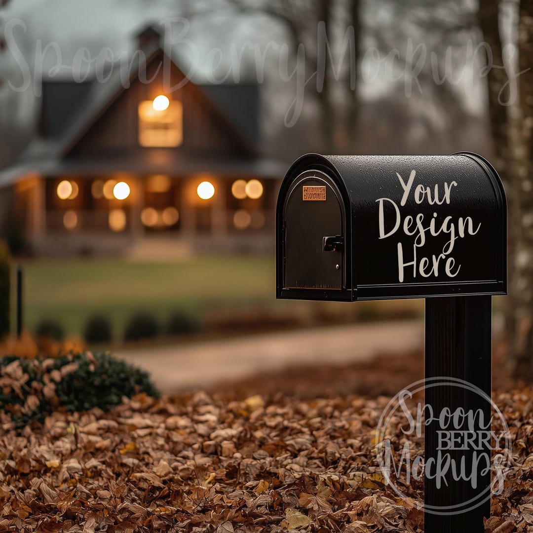 Mailbox Mockup, Black Blank Mail Mock Up, Instant Digital Download ...