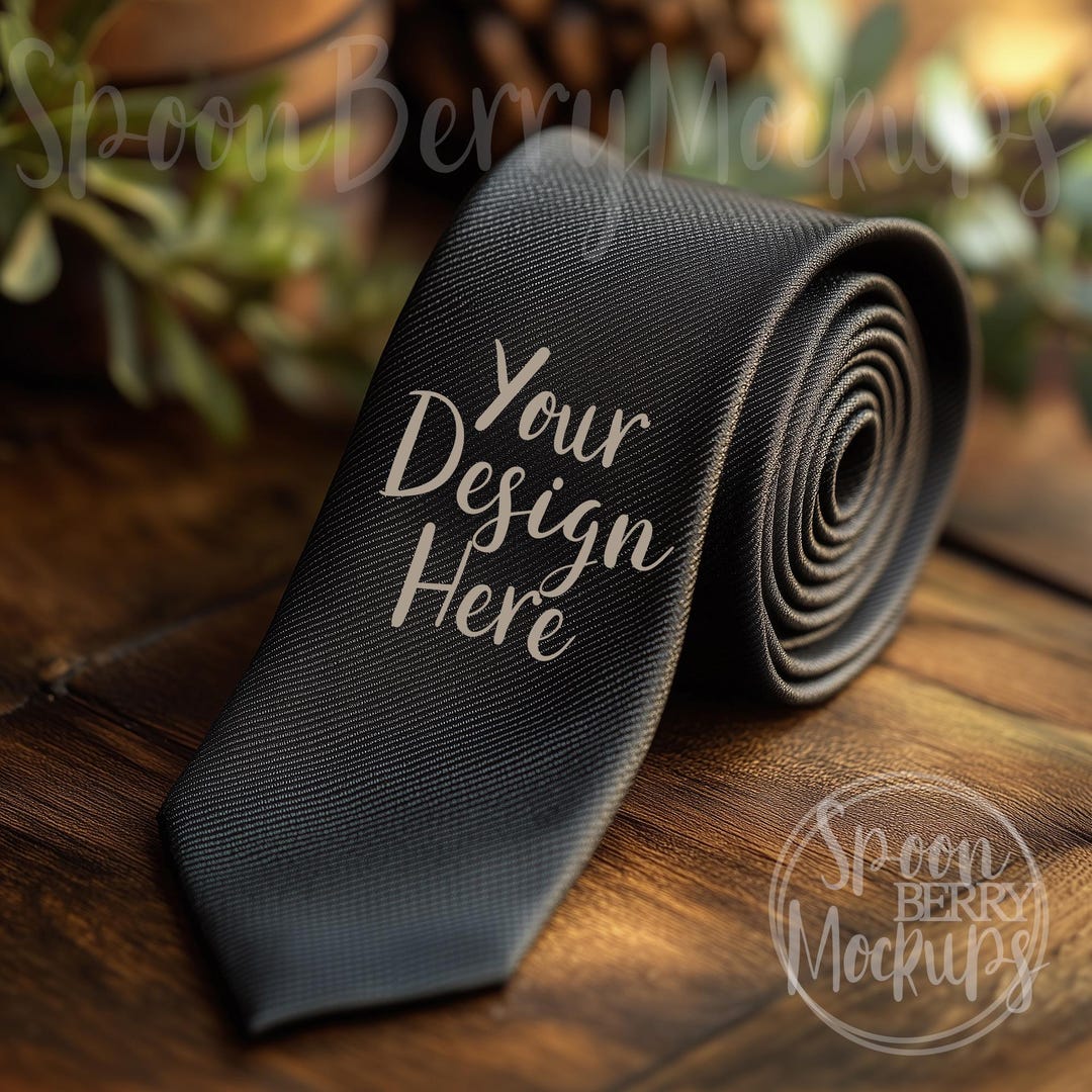 Tie Mockup, Blank Black Mock Up, Instant Digital Download Template ...