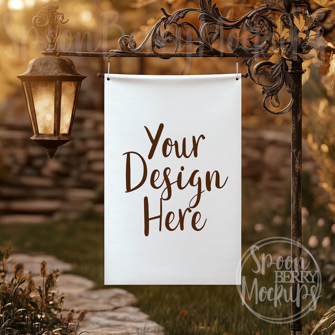 Garden Sign Mockup, Blank White Rectangle Signs Mock Up, Instant ...