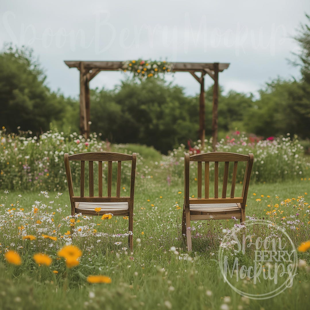 Wood Wedding Chairs Mockup, Blank Rustic Mock Up, Instant Digital ...