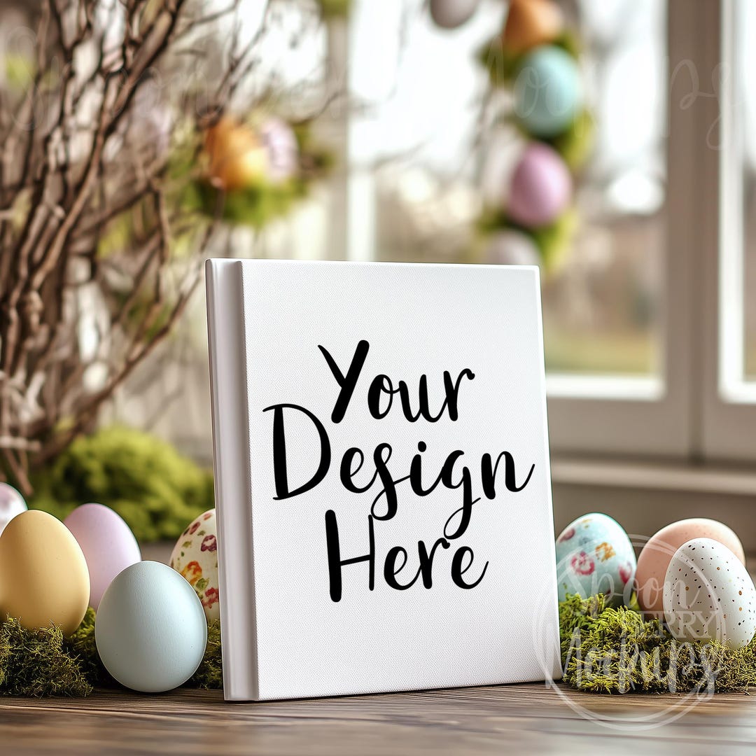 Easter Book Cover Mockup, Design Display Sell Photo, White Journal ...
