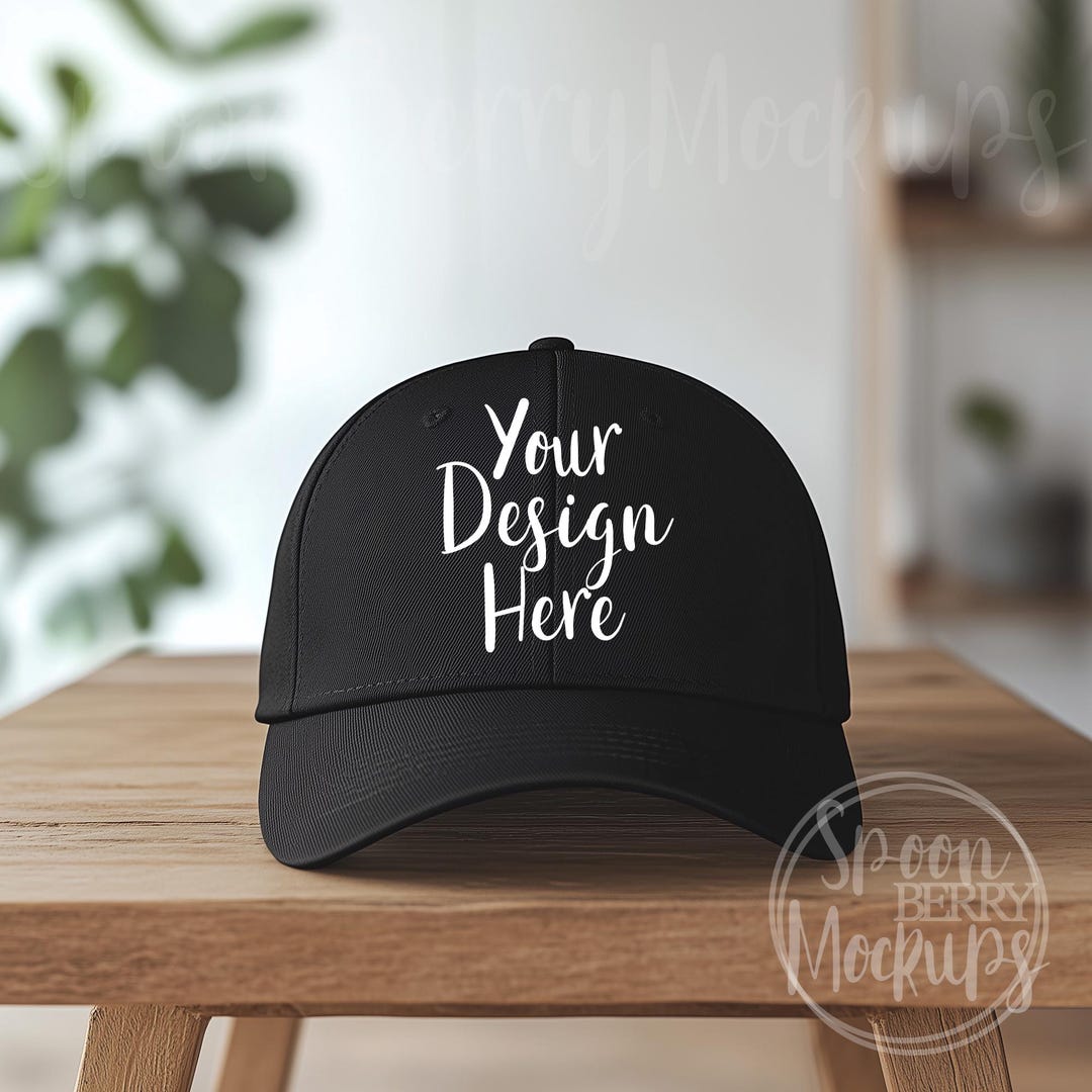 Hat Mockup, Design Display Sell Photo, Minimal Black Hat Mock Up ...