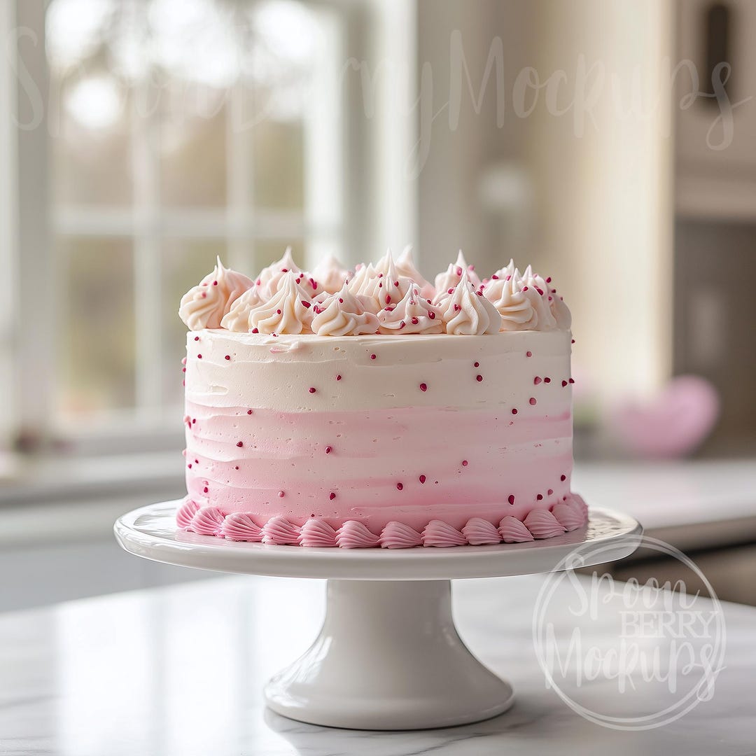 Cake Mockup, Blank White Dessert Mock Up, Custom Cake Topper Design ...