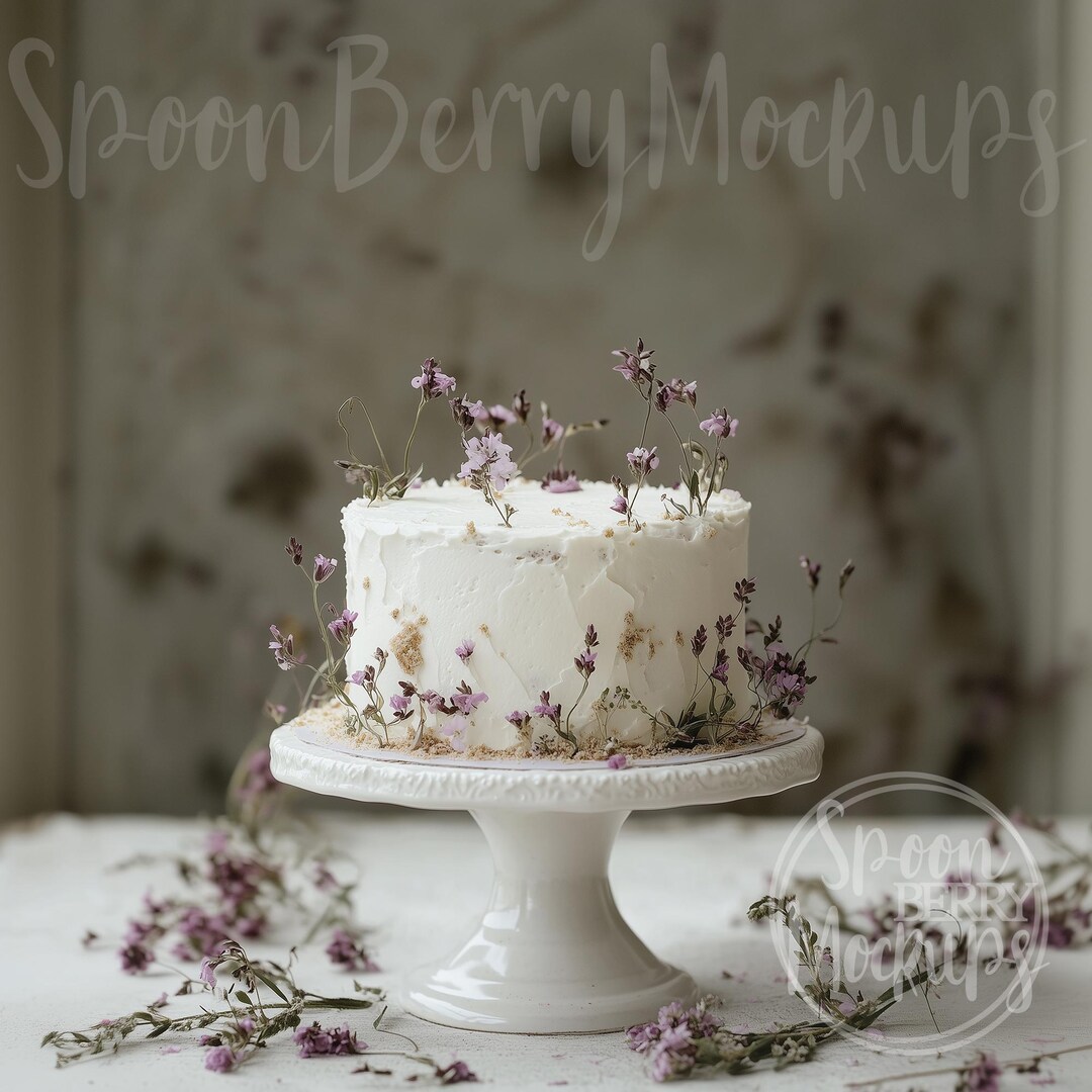 Cake Mockup, Floral Blank Dessert Mock Up, Instant Digital Download ...