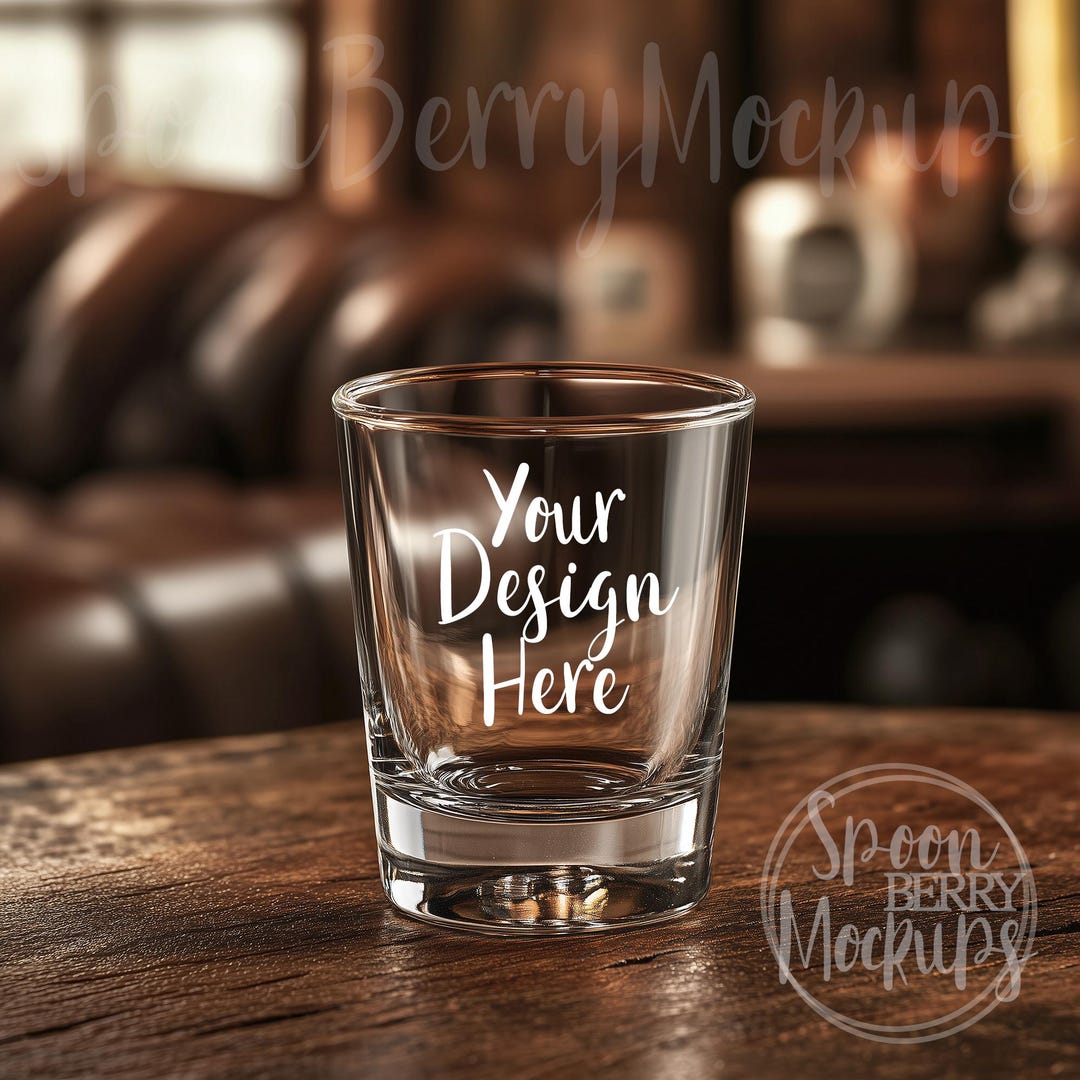 Whisky Glass Mockup, Clear Cup Mock Ups, Crystal Shot Glasses, Custom ...
