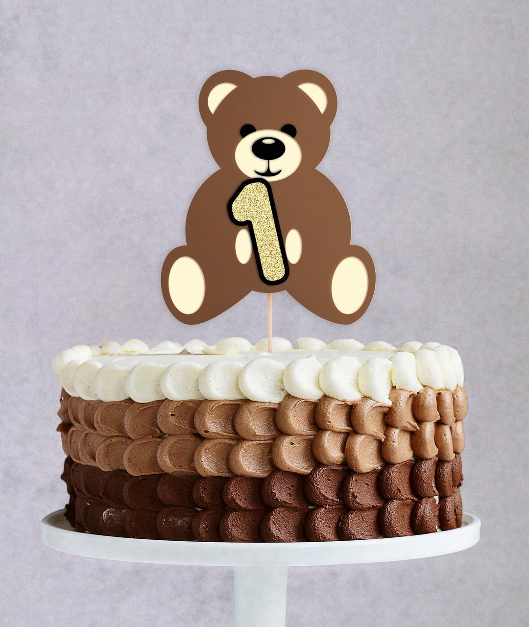 Teddy Bear Cake Topper Custom Premium Cardstock First - Etsy