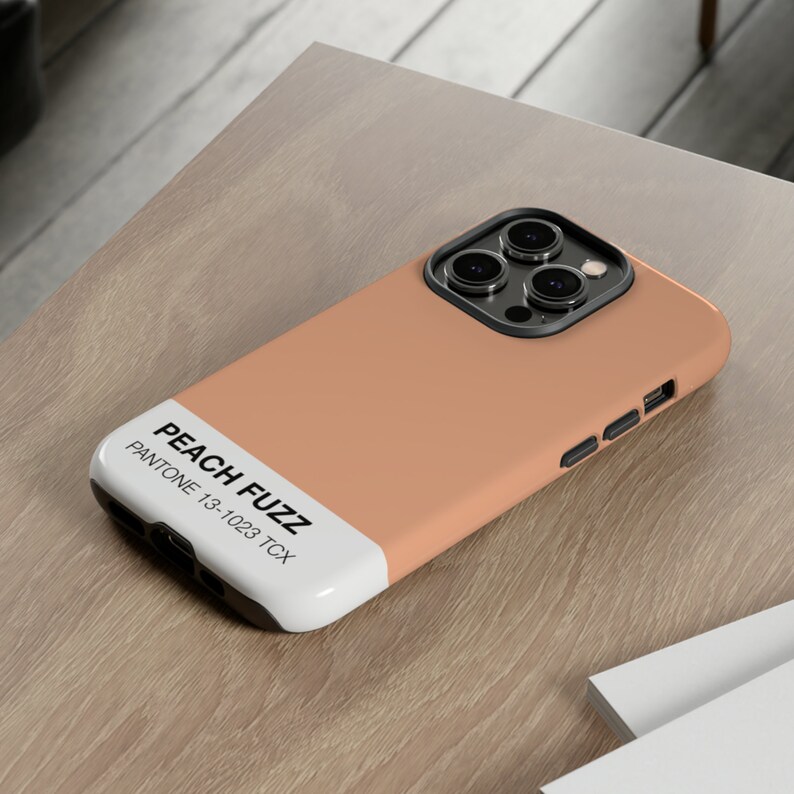 Pantone Phone Case With Color of the Year 2024 Peach Fuzz. Design Gift. Pantone COTY Color ...