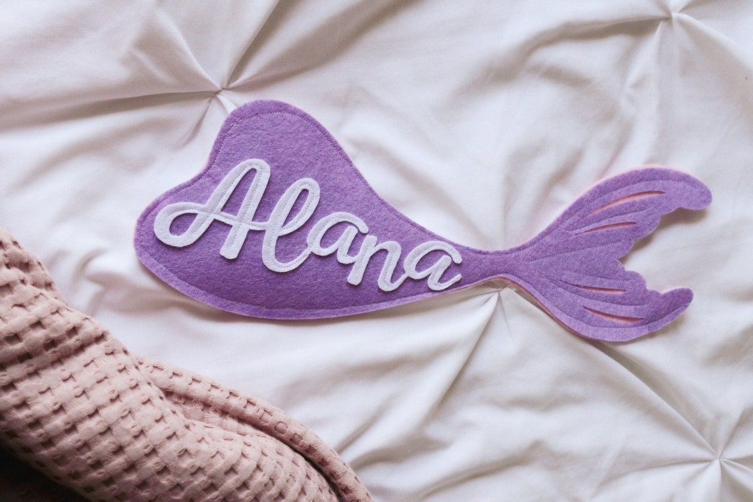 Baby Custom Mermaid Flag Name | Wall Decor - Etsy