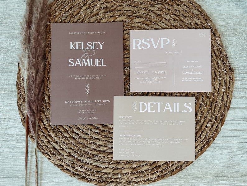 Boho Wedding Invitation Template, Boho Wedding Invite, Invitation Suite ...