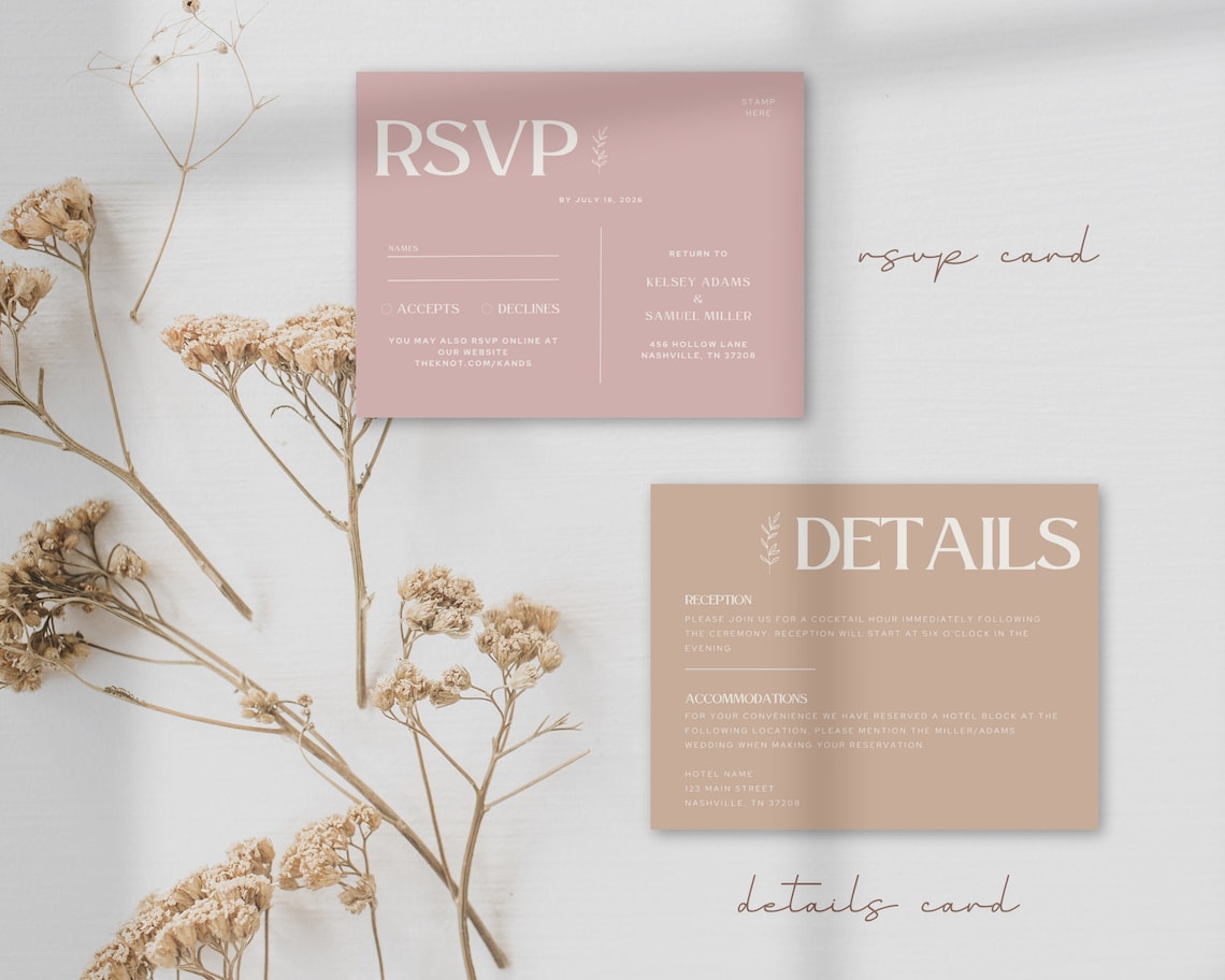 Boho Wedding Invitation Template, Boho Wedding Invite, Invitation Suite ...