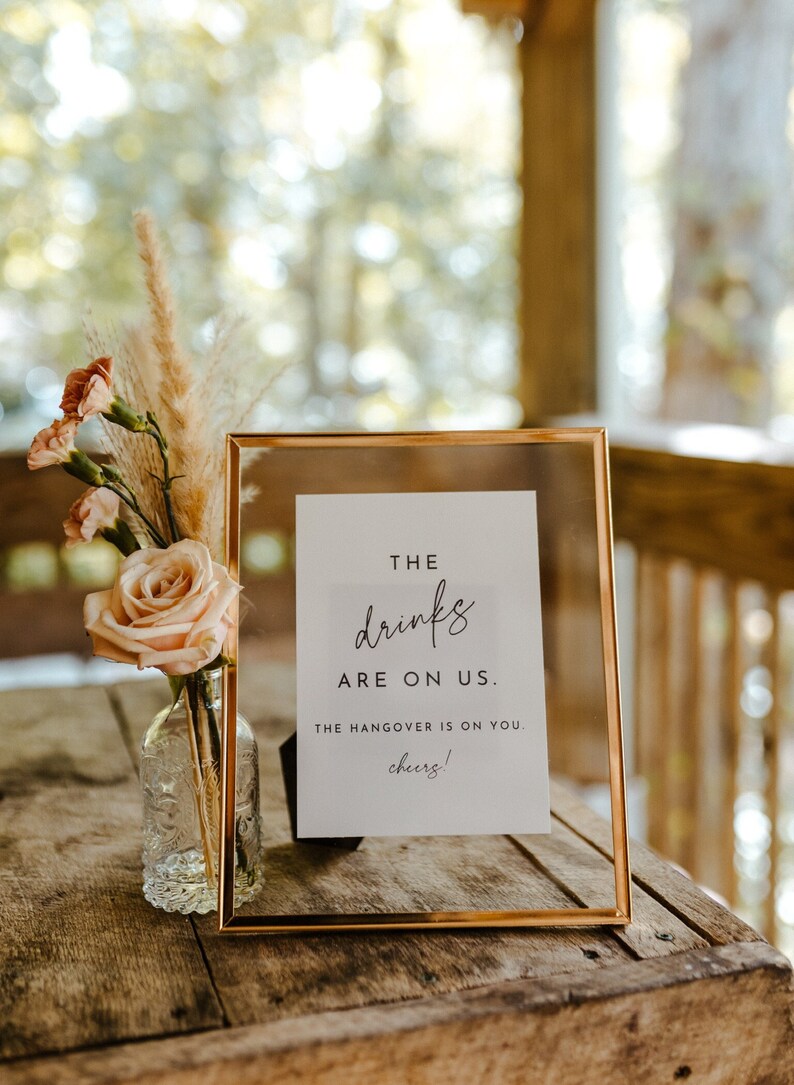Editable Wedding Bar Sign Template, Minimalist Wedding Decor, DIY ...