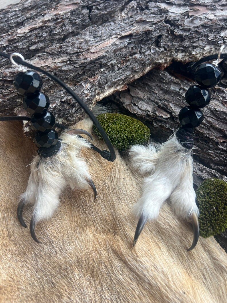 Owl Paw Pendant With Black Agate - Etsy