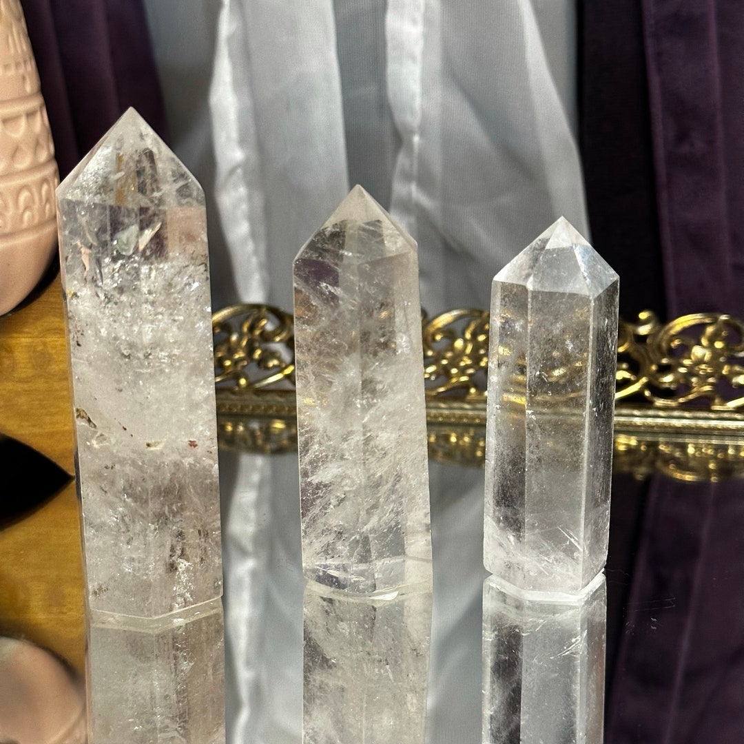Small Clear Quartz Towers | Natural Crystal Home Decor - Etsy