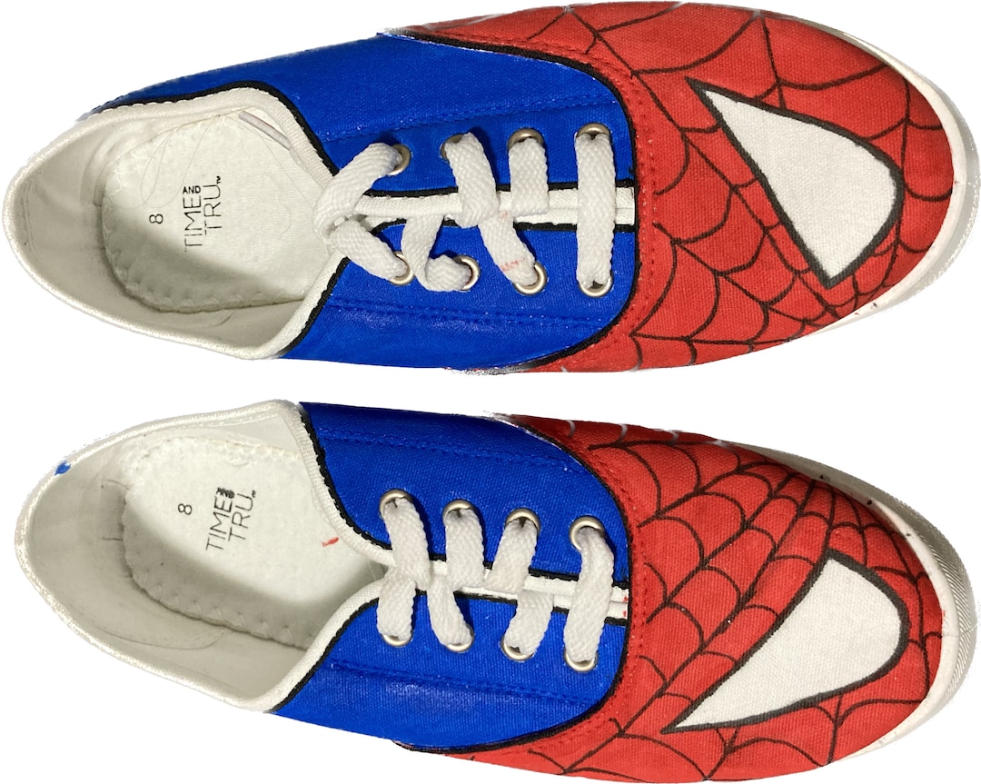 Custom Hand Painted Spider-man Shoes - Etsy