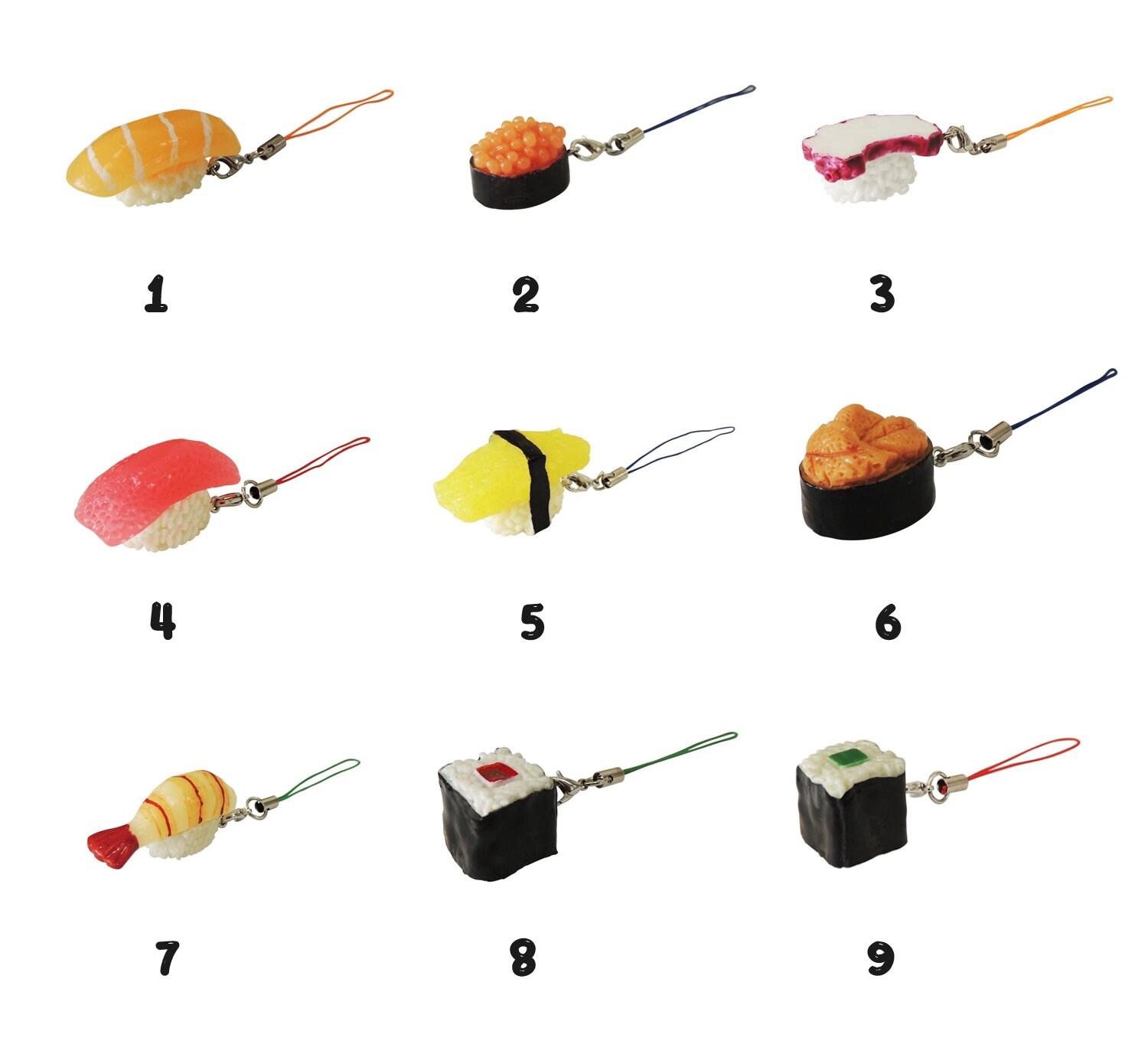 SUSHI Strap All 9 Types Capsule Toy Gacha Gashapon Japan Gachareward - Etsy