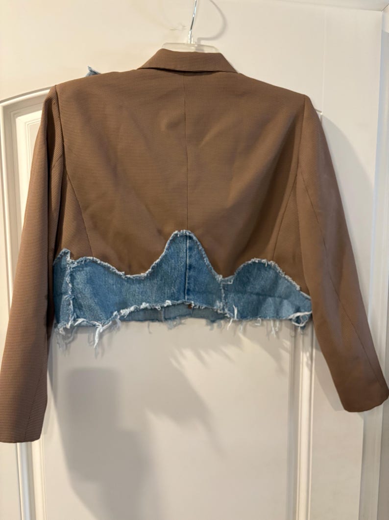 Reworked Denim Jacket, Scrap Jacket, Denim Patchwork Lightweight Jacket ...