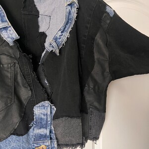 Reworked Denim Jacket, Scrap Jacket, Denim Patchwork Lightweight Jacket ...