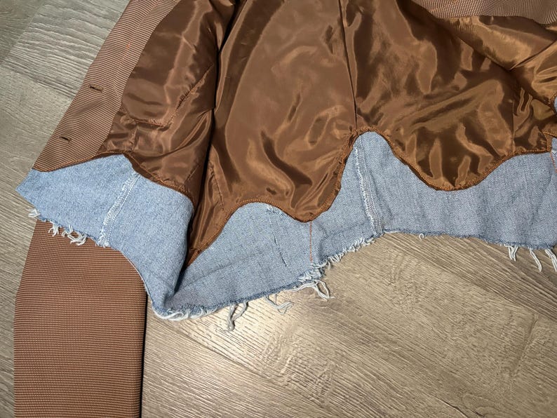 Reworked Denim Jacket, Scrap Jacket, Denim Patchwork Lightweight Jacket ...