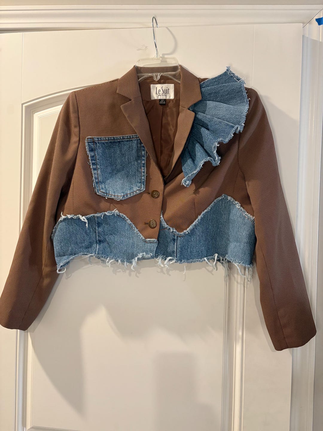 Reworked Denim Jacket, Scrap Jacket, Denim Patchwork Lightweight Jacket ...