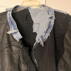 Reworked Denim Jacket, Scrap Jacket, Denim Patchwork Lightweight Jacket ...