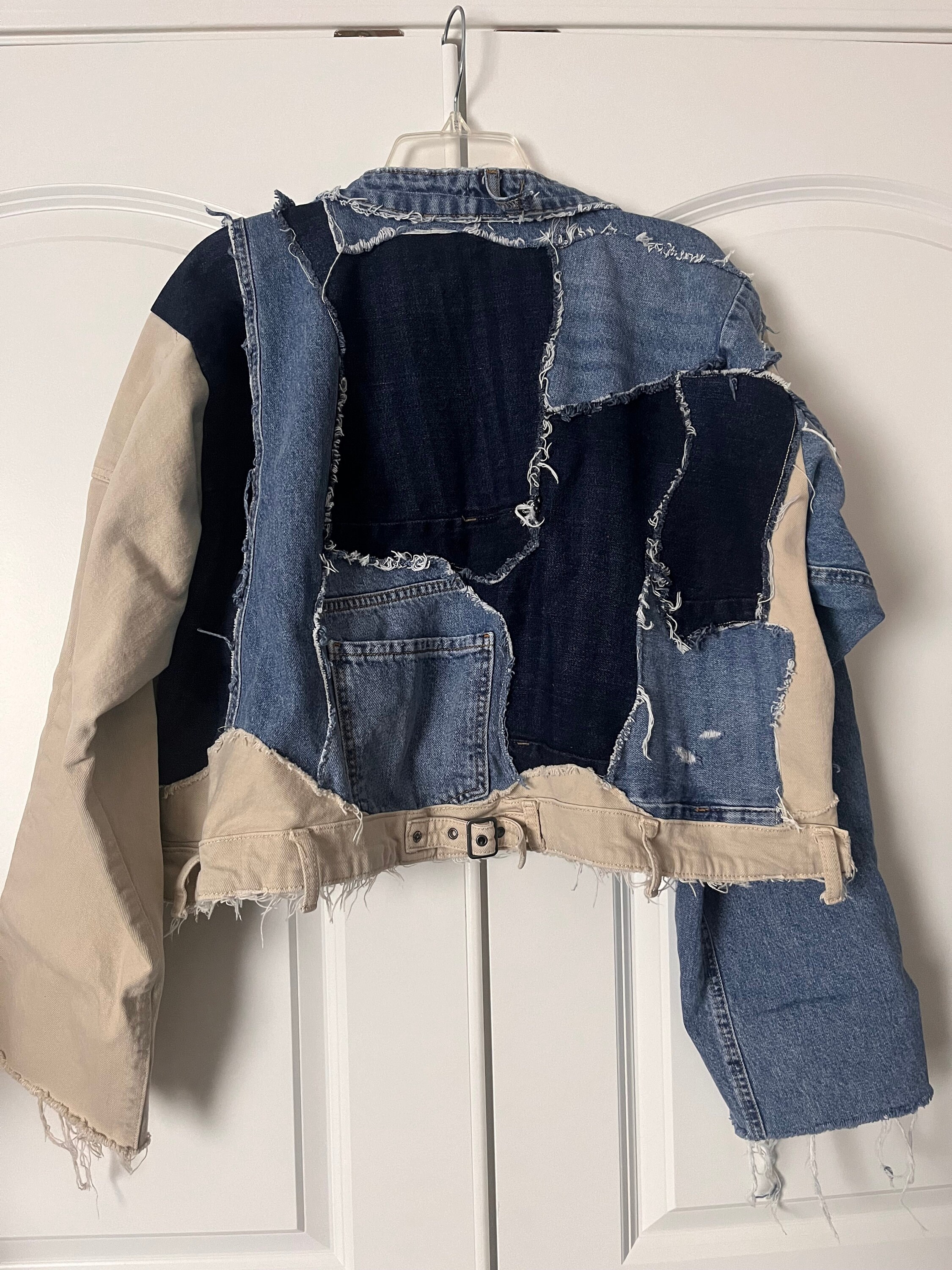 Reworked Denim Jacket, Scrap Jacket, Denim Patchwork Lightweight Jacket ...