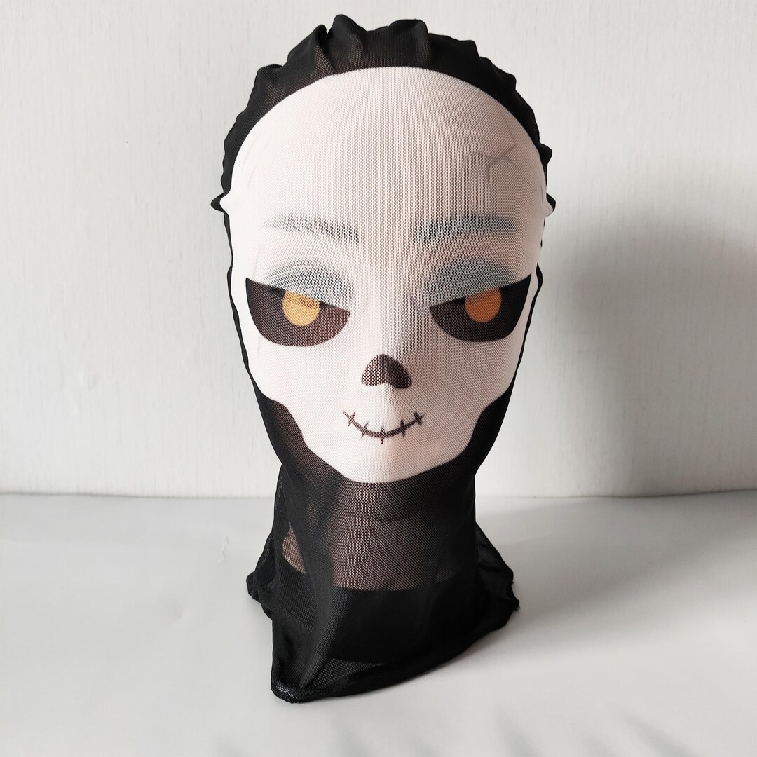Scary Skull Mesh Halloween Head Mask Funny Head Cover Hood - Etsy