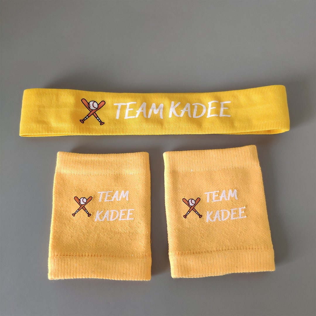 Personalized Sports Sweatband Set: Custom Team Headband & Wristbands - Etsy
