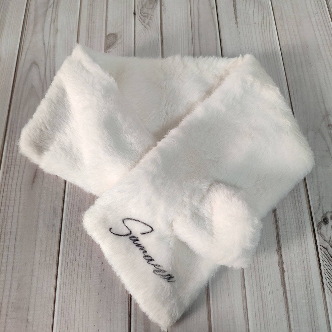 Personalized Fluffy Scarf for Women, Customized Name Plush Scarves ...