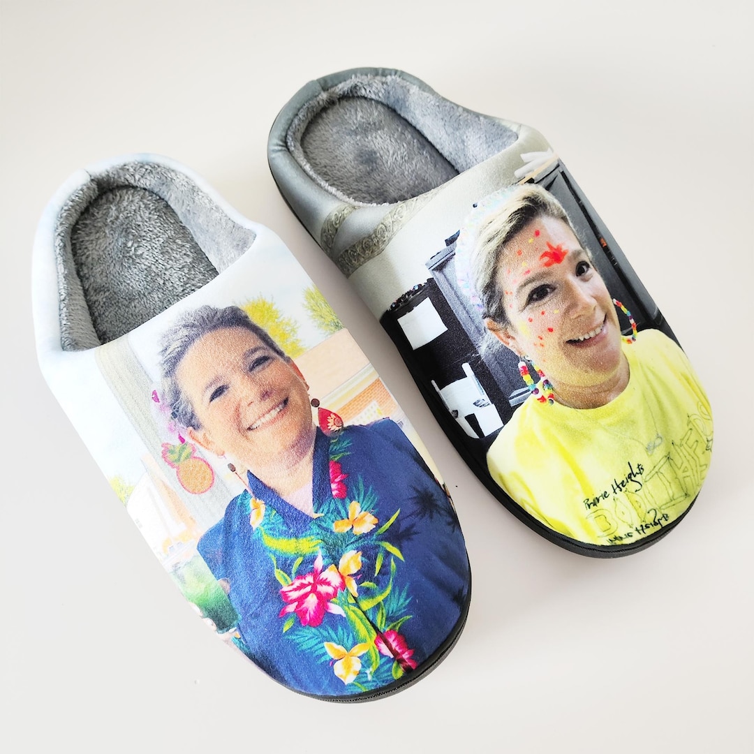 Personalized Photo Slippers Custom Winter Slippers Indoor Shoes Gift ...