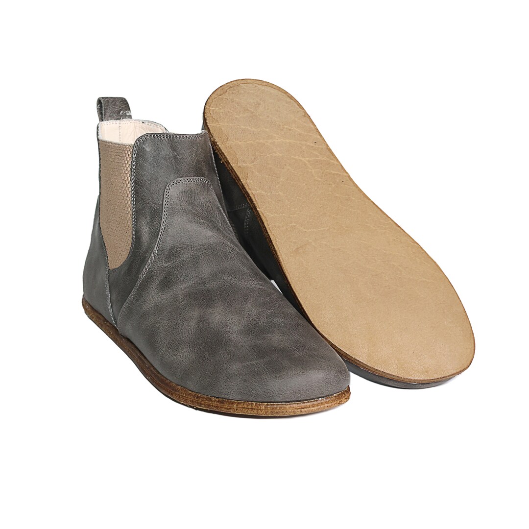 Men Barefoot GRAY CHELSEA Boot Gray Crazy, Men Barefoot Boots, Flexible ...