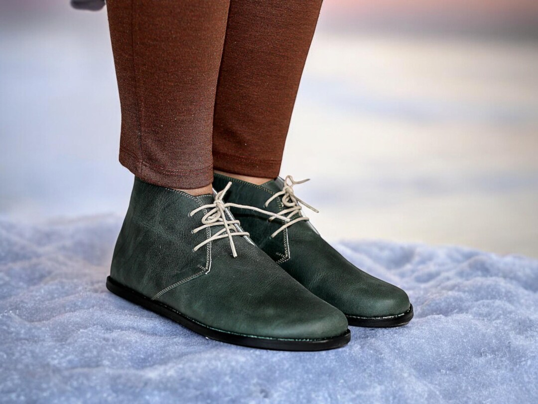 Women Barefoot GREEN ANKLE BOOT Crazy Women Half Boots, Barefoot ...