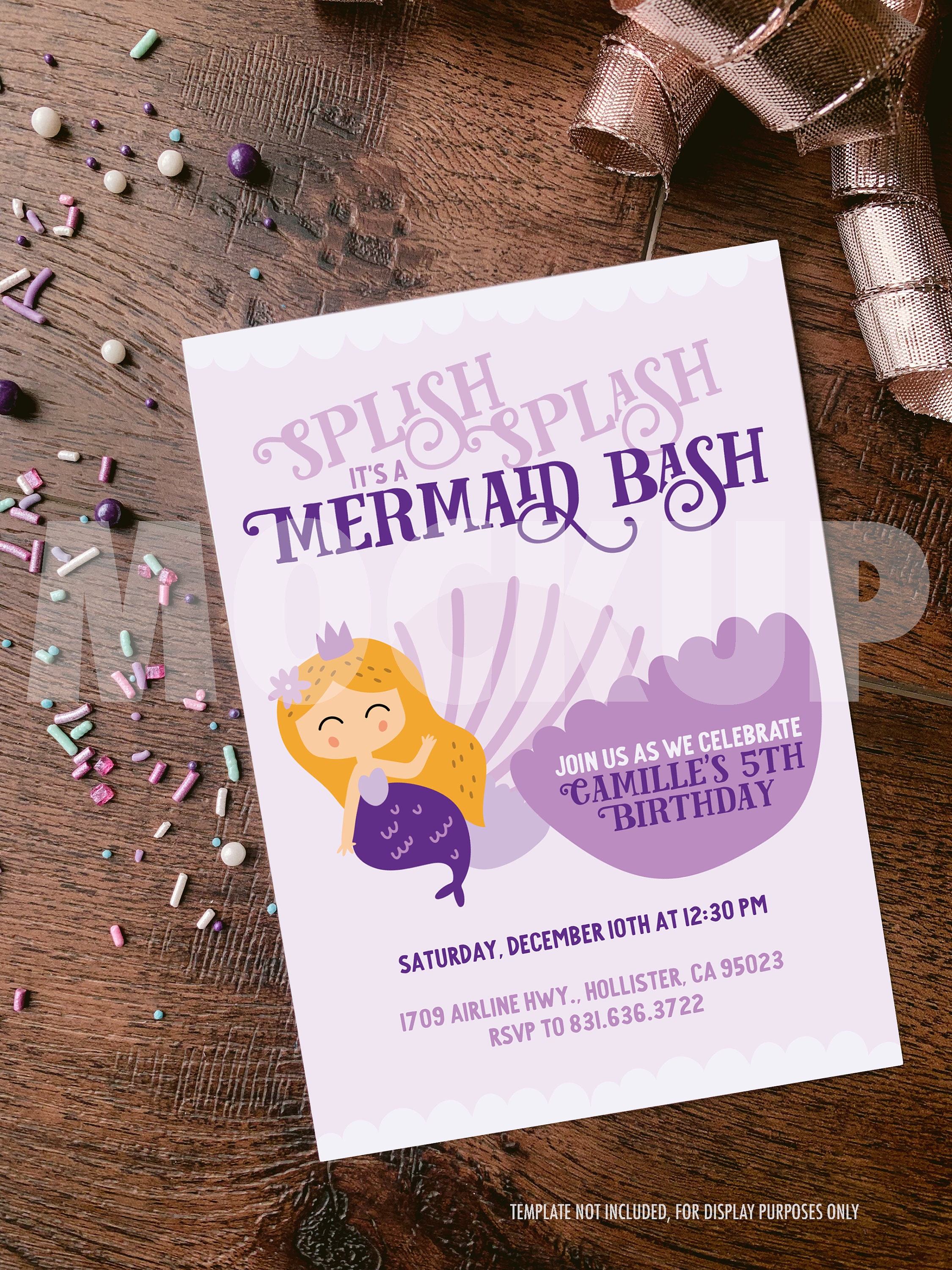 5x7 Birthday Invitation Mockup, Vertical Mockup, Invite Mock Up, 5x7 ...