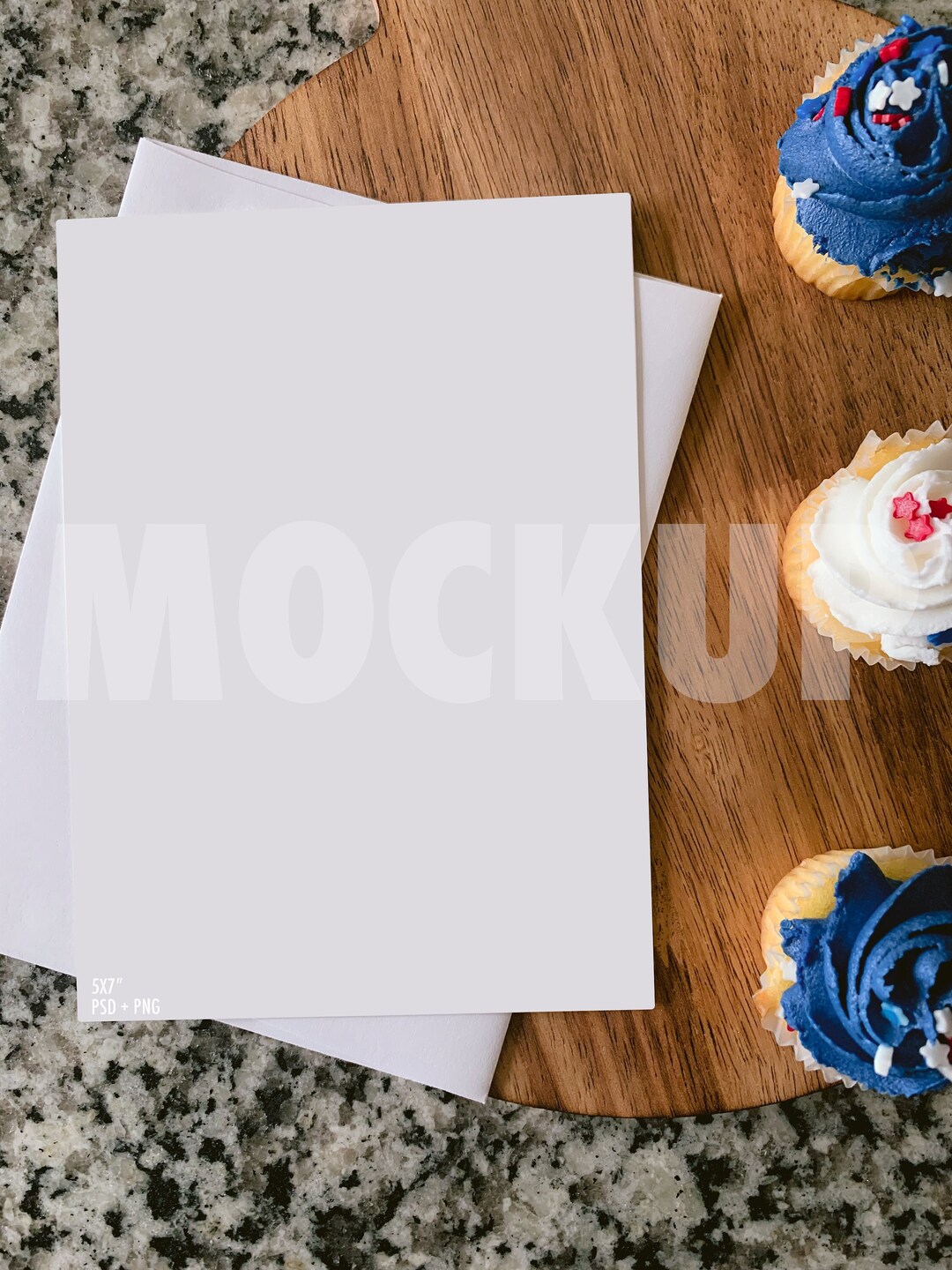 5x7 Stationary Mockup, Vertical Mockup, Red White and Blue Mockup ...