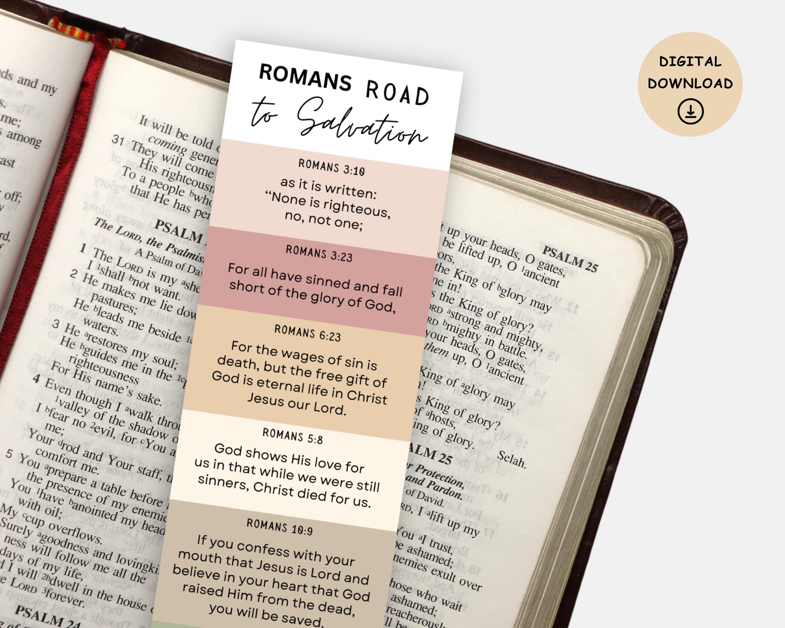 Romans Road to Salvation Bookmark, Romans Road Bookmark, Romans Road ...