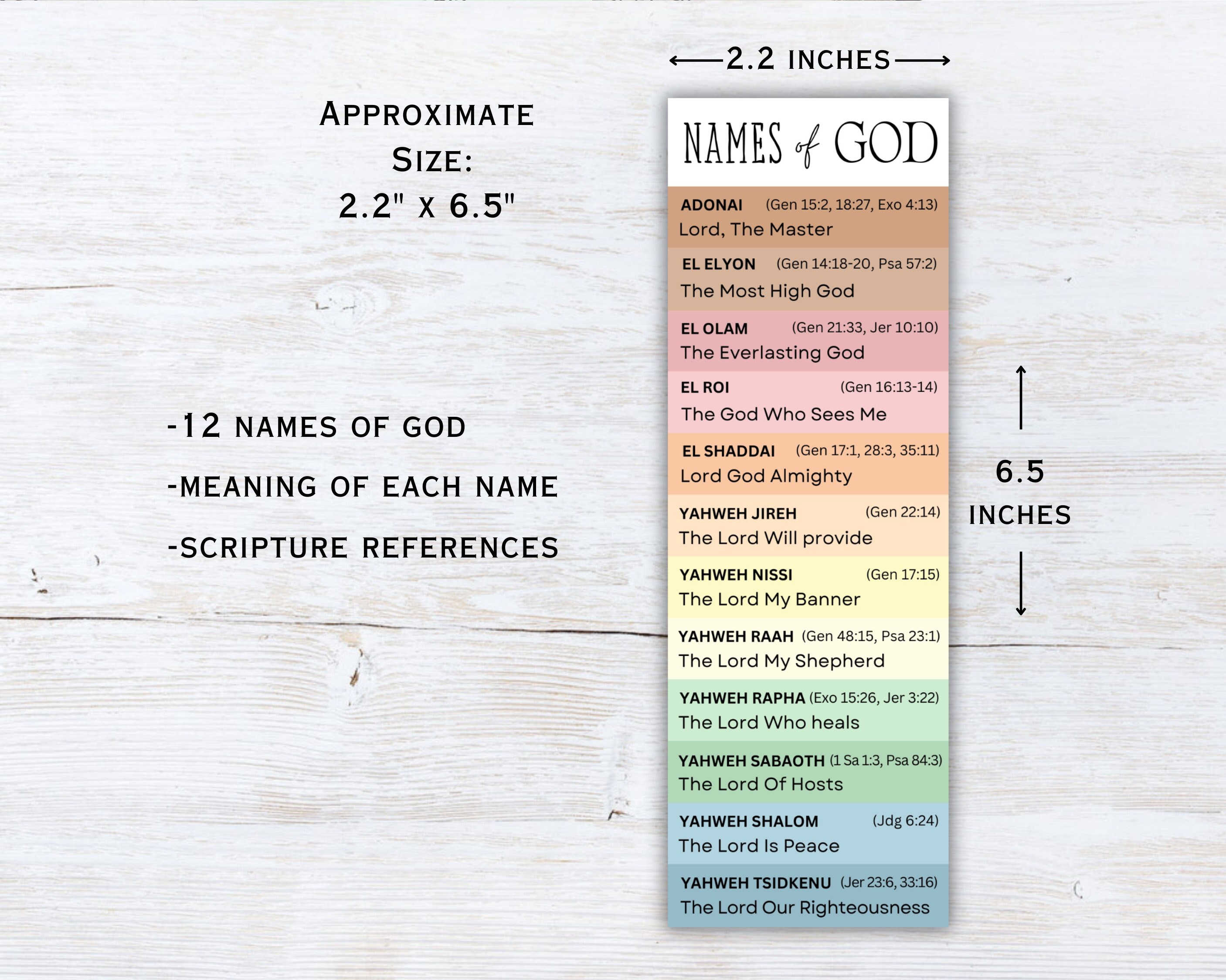 Names of God Bookmark, Attributes of God, Printable Bible Bookmark ...
