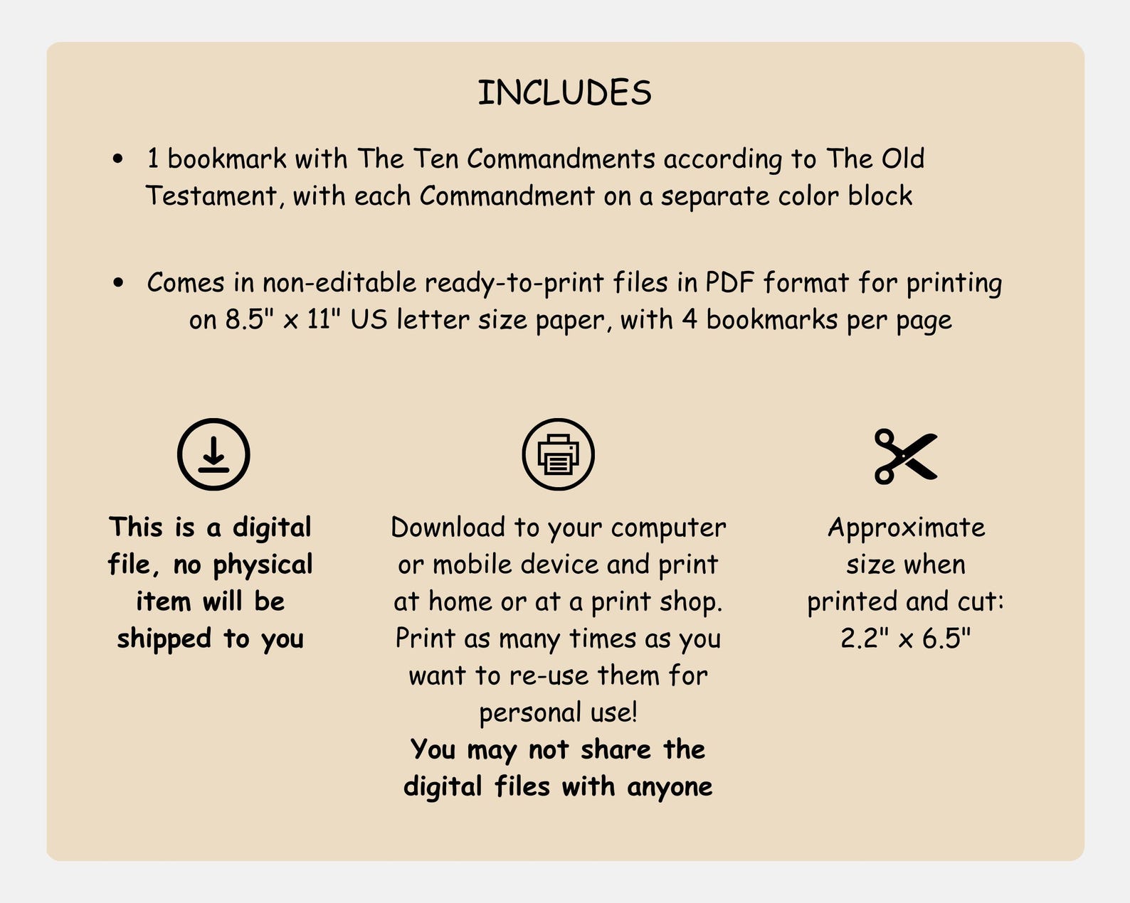 The Ten Commandments, Ten Commandments Printable Bookmark, Ten ...