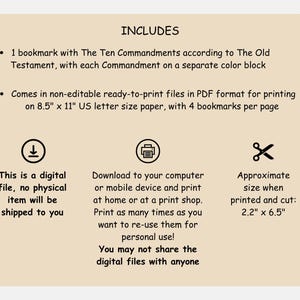 The Ten Commandments, Ten Commandments Printable Bookmark, Ten ...