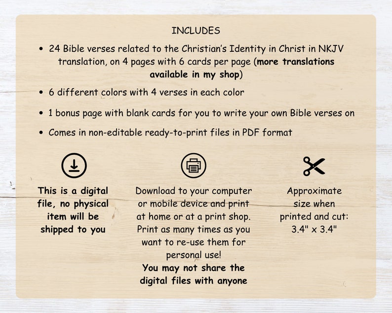 Identity in Christ Printable, Identity in Christ Cards 24, Memory Verse ...