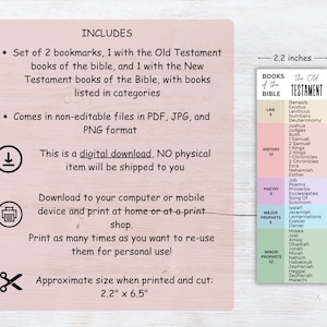 Books of the Bible Bookmarks, Bible Study Bookmark, Bookmarks for Bible ...