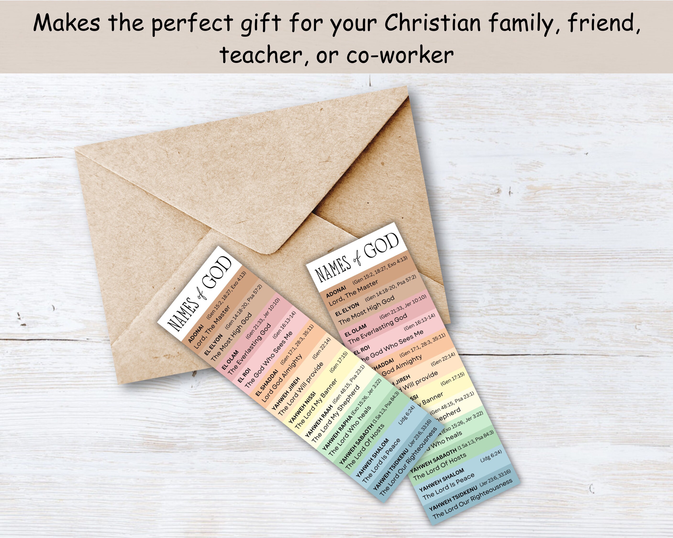 Names of God Bookmark, Names and Attributes of God, Printable Bible ...