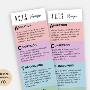 Acts Prayer Model, Prayer Bookmark Printable, Acts Bible Study ...